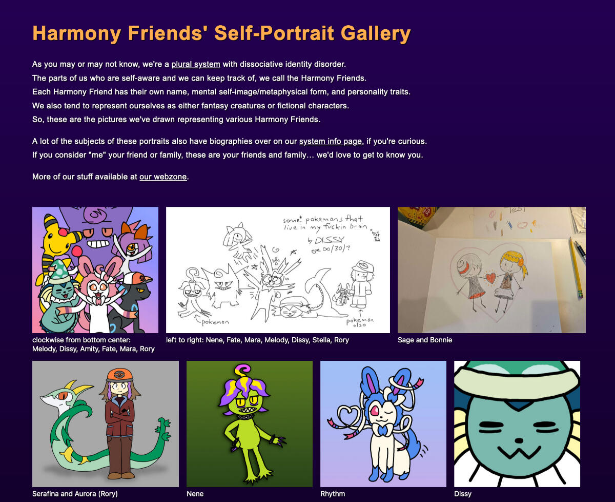 Harmony Friends' Self-Portrait Gallery